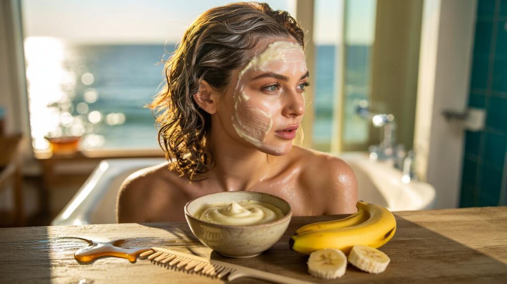 The banana + yogurt mask that repairs summer-fried hair : how potassium ...